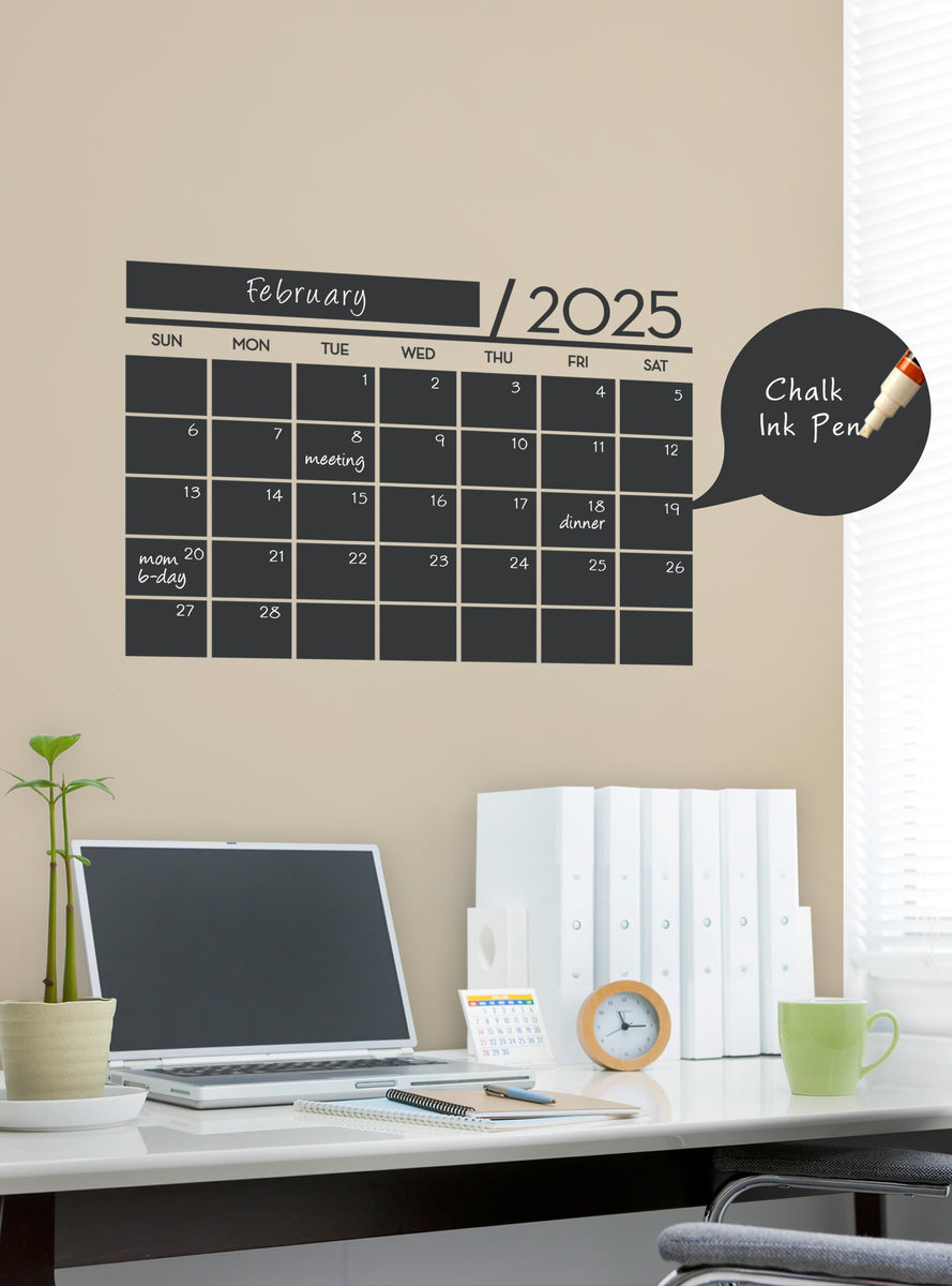 2025 Chalkboard Calendar - Wall Decals – Simple Shapes